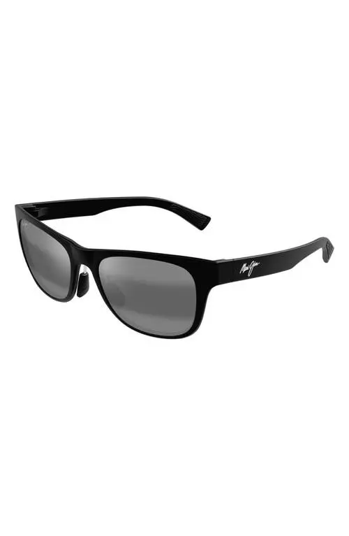 Maui Jim Kapeau Rectangular Sunglasses - Matte Black/neutral Grey