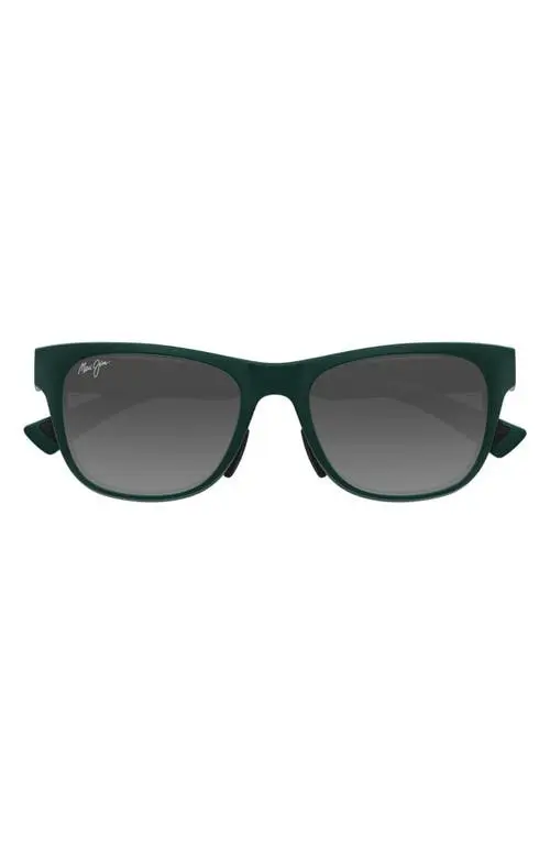Maui Jim Kapeau Rectangular Sunglasses - Metal Matte Green/ Grey