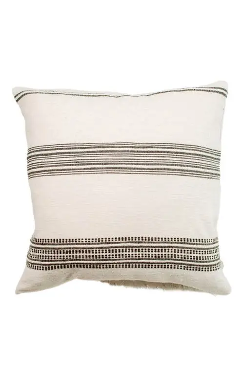 CREATIVE WOMEN Aden Throw Pillow Cover - Natural W/ Gray