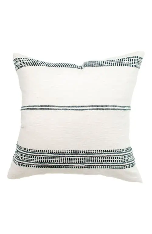 CREATIVE WOMEN Aden Throw Pillow Cover - Natural W/ Navy