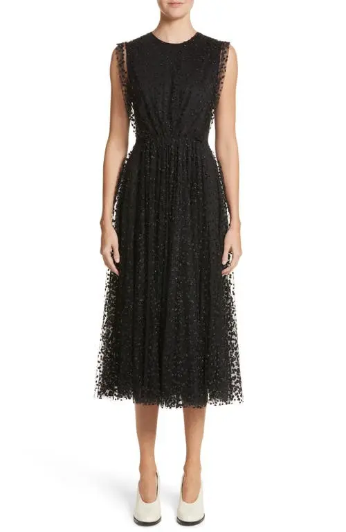 Co Sparkle Dot Tulle Midi Dress