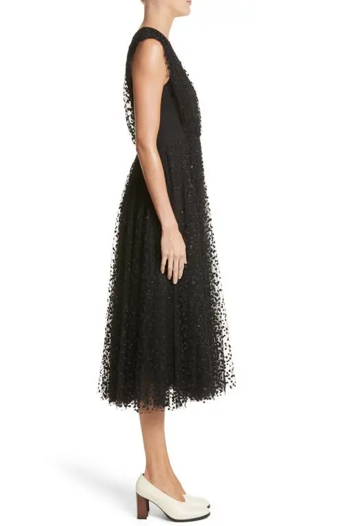 Co Sparkle Dot Tulle Midi Dress