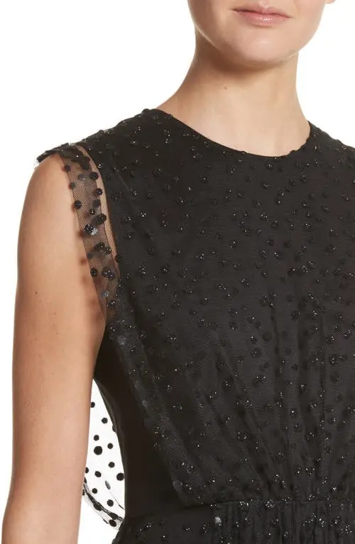 Co Sparkle Dot Tulle Midi Dress