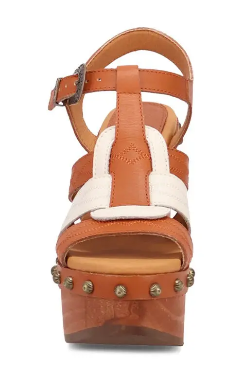DINGO Cosmo Slingback Platform Wedge Sandal - Russet