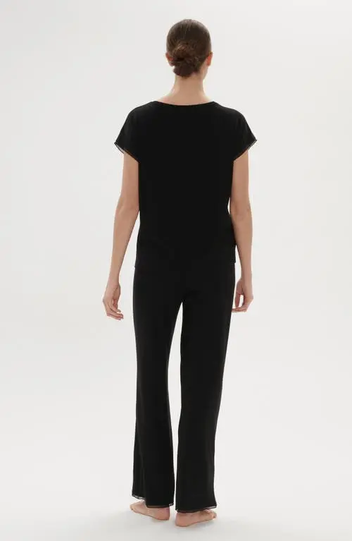Simone Perele Aurore Lace Trim Pajama T-shirt - Black