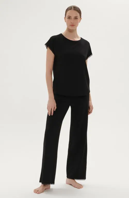 Simone Perele Aurore Lace Trim Pajama T-shirt - Black