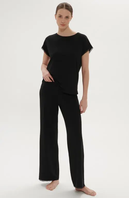 Simone Perele Aurore Lace Trim Pajama T-shirt - Black