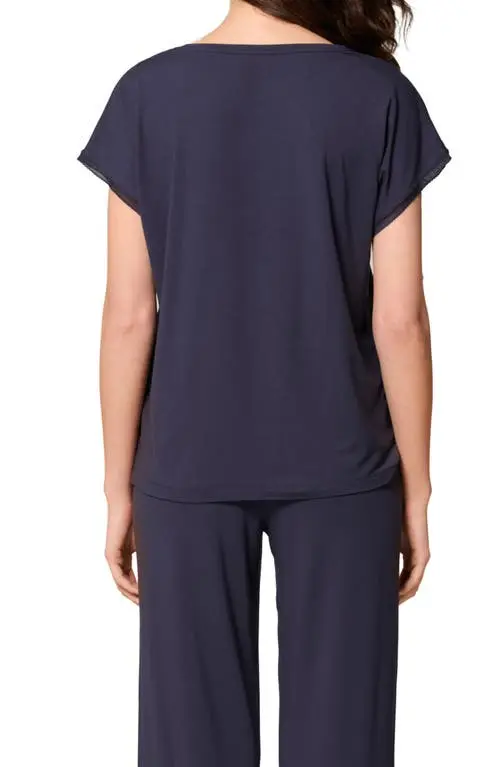 Simone Perele Aurore Lace Trim Pajama T-shirt - Full Moon