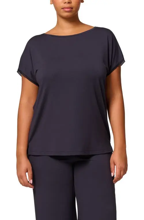 Simone Perele Aurore Lace Trim Pajama T-shirt - Full Moon