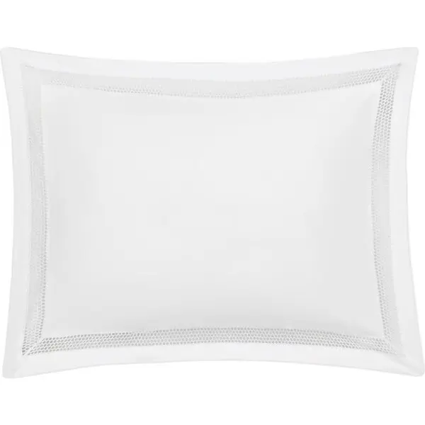 MATOUK Lace Piqué Cotton Sham - Cecily White
