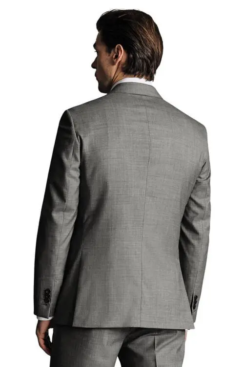 CHARLES TYRWHITT Sharkskin Suit Jacket - Grey