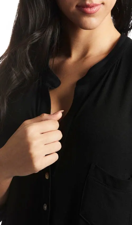 EVERLY GREY Juliana Maternity/nursing Caftan - Black