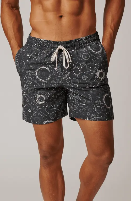 LEISURE LAB Celestial Print Swim Trunks