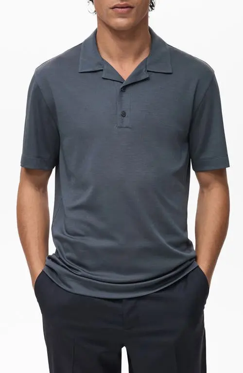 Mango Polo Shirt - Petrol Blue