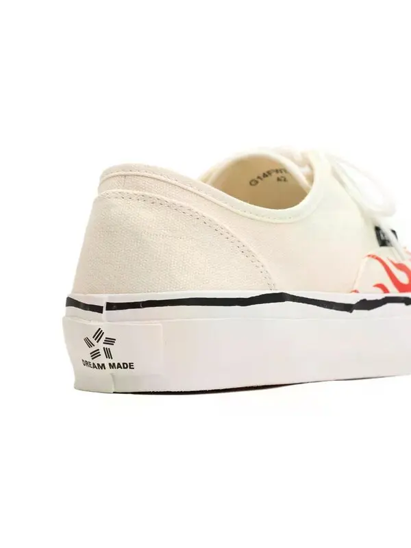 KAMIYA Herc Flame-pattern Vulcanized Sneakers - White