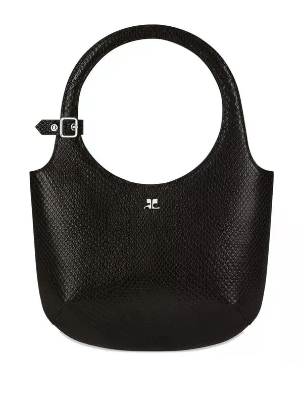 COURREGES Holy Leather Shoulder Bag - Black