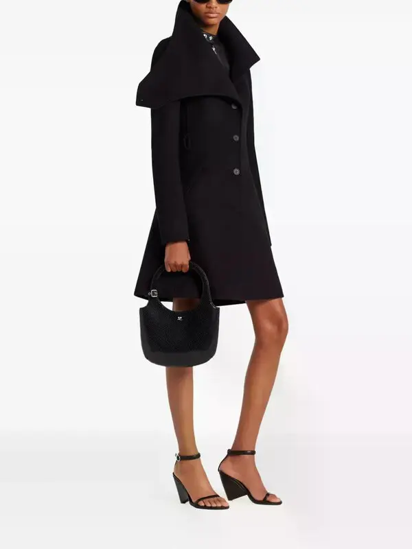 COURREGES Holy Leather Shoulder Bag - Black