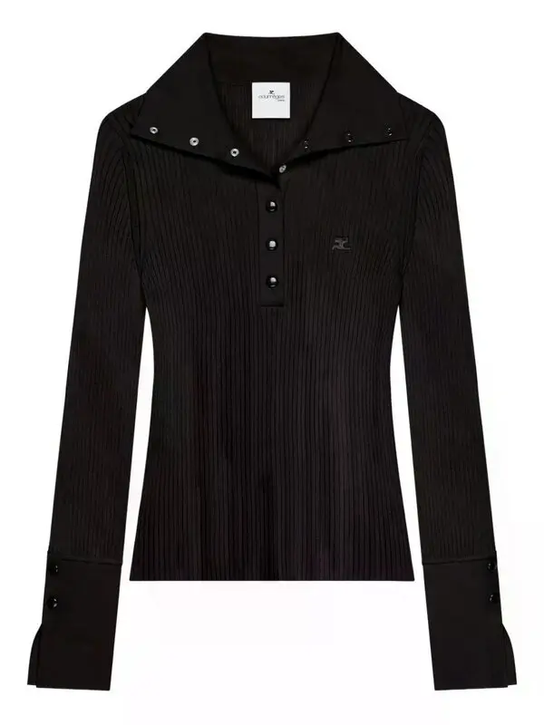 COURREGES Ribbed Polo Top