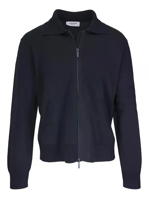 Thom Browne 4-bar Stripe Zipped Cardigan - Blue
