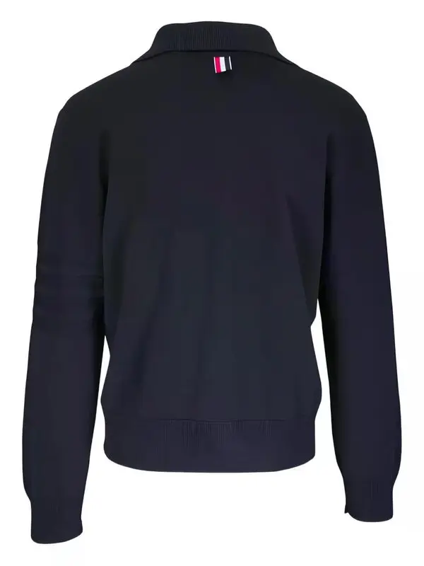 Thom Browne 4-bar Stripe Zipped Cardigan - Blue