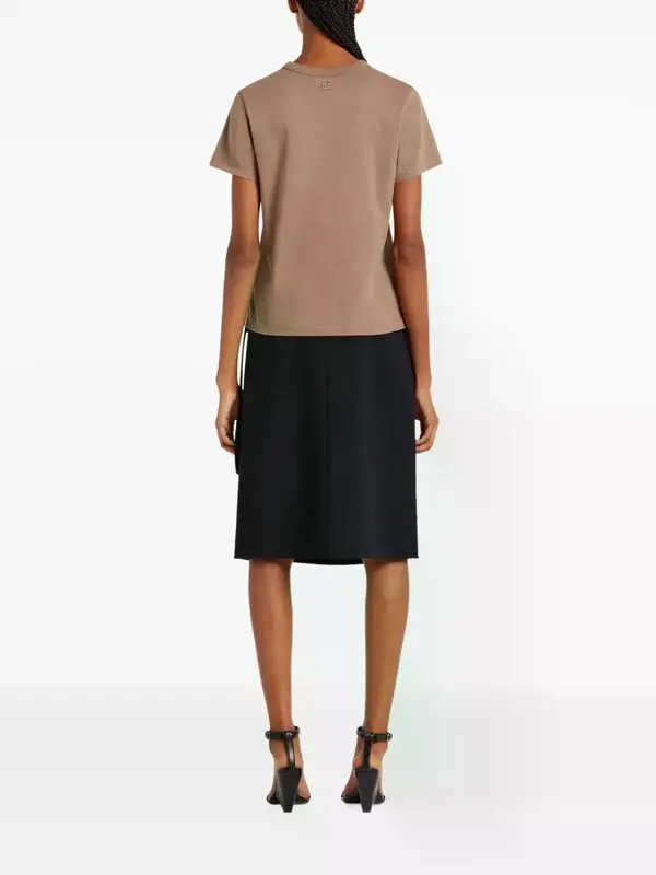 COURREGES Cotton Jersey T-shirt - Brown
