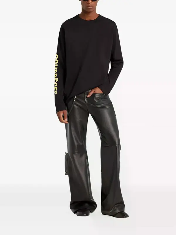 COURREGES Long-sleeve Logo-print T-shirt