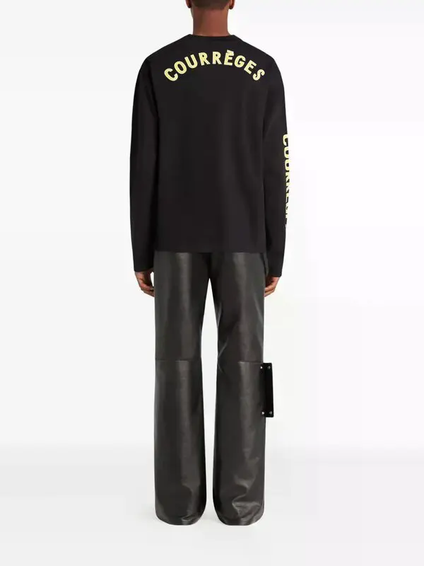 COURREGES Long-sleeve Logo-print T-shirt