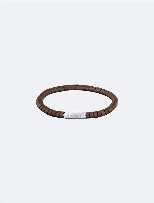 Calvin Klein Curved Beaded Bracelet - Brown