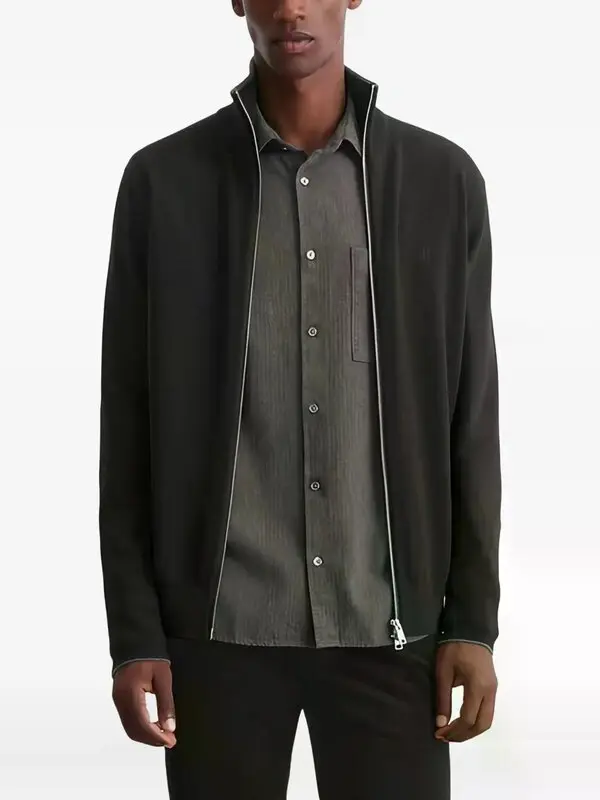 Marc O'polo Zip-front High-collar Cardigan - Black