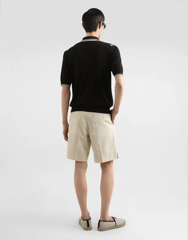 Dolce & Gabbana Cotton Gabardine Bermuda Shorts - Beige