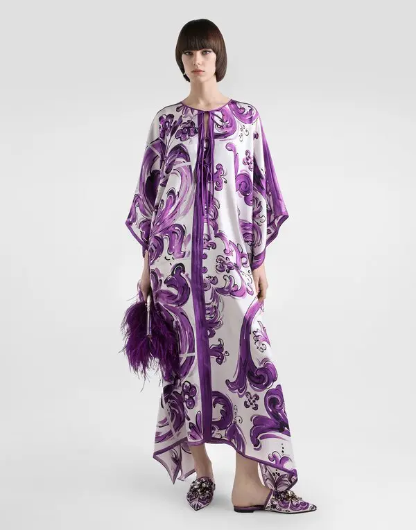 Dolce & Gabbana Majolica-print Twill Caftan - Multicolor