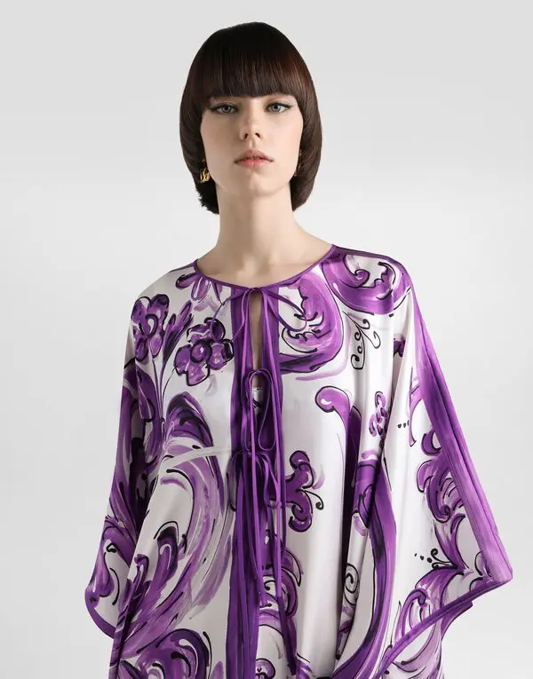 Dolce & Gabbana Majolica-print Twill Caftan - Multicolor