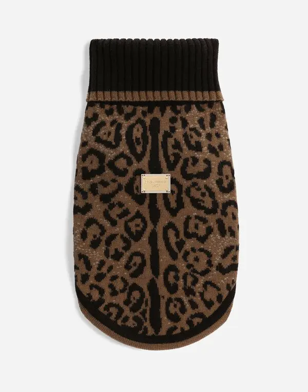 Dolce & Gabbana Wool Leopard Dog Sweater