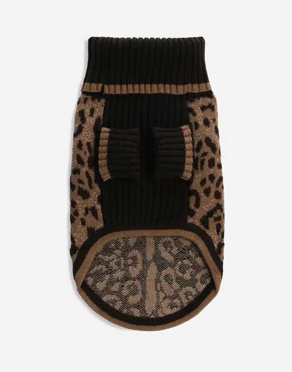 Dolce & Gabbana Wool Leopard Dog Sweater