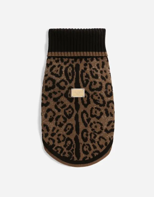 Dolce & Gabbana Wool Leopard Dog Sweater