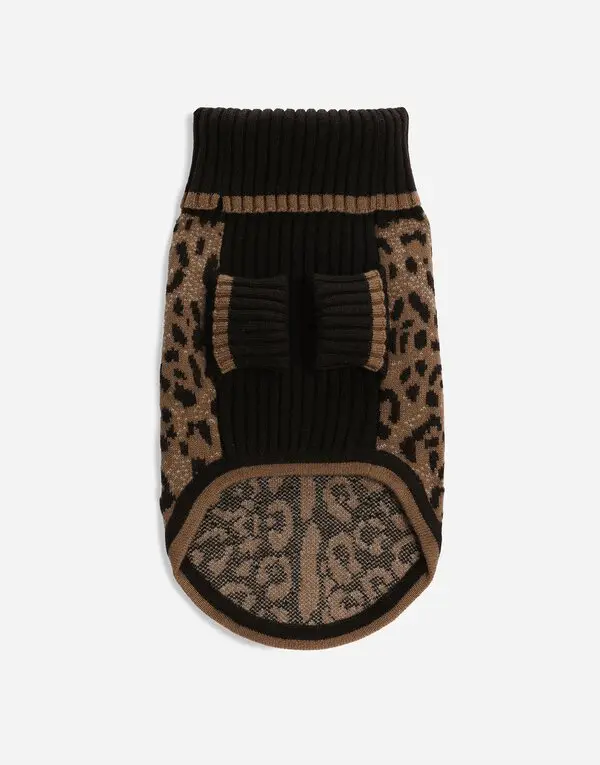 Dolce & Gabbana Wool Leopard Dog Sweater