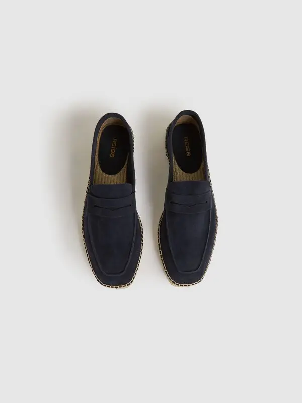 REISS Suede Penny-strap Espadrilles