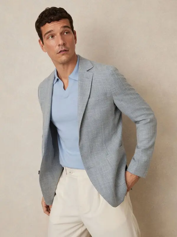 REISS Aphrodite Slim Fit Single Breasted Blazer With Cotton