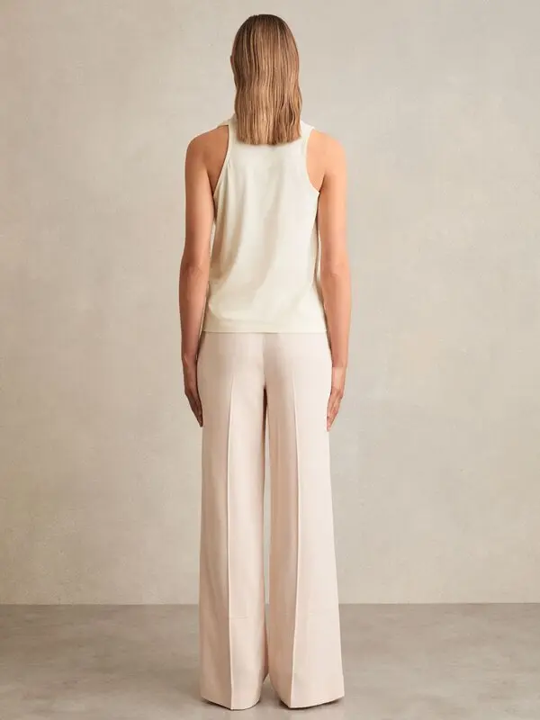 REISS Darla Cowl-neck Sleeveless Top - Ivory