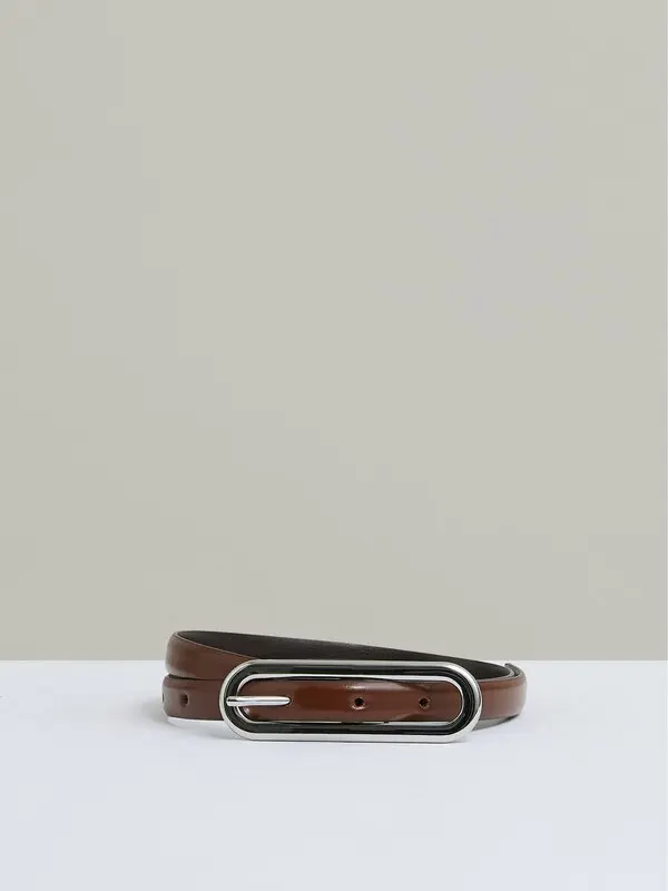 REISS Chaya Leather Belt - Tan