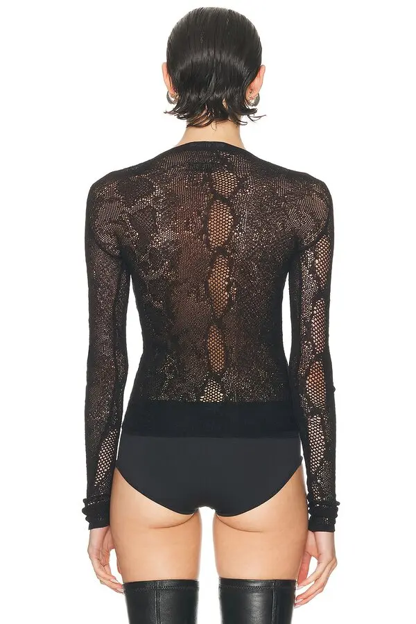 Attico Python Lace Top