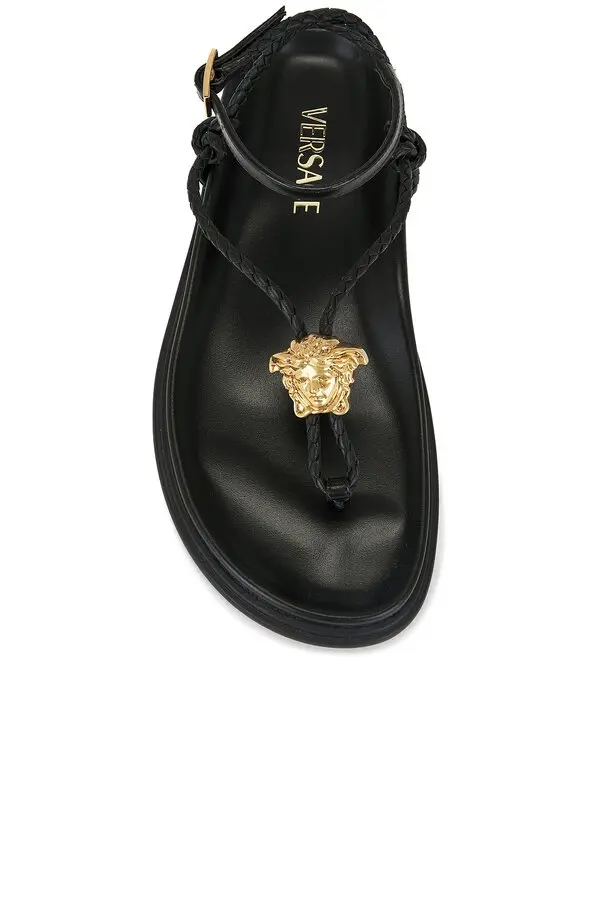 Versace Strappy Sandal With La Medusa Accent