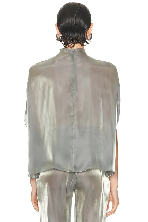 Lapointe Metallic Organza Cape Tee