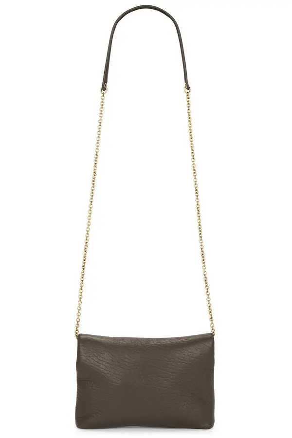 Saint Laurent Small Pouch On Chain - Light Musk