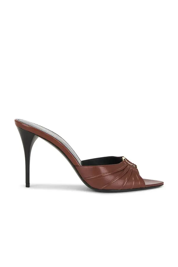 Saint Laurent Babylone Mule Sandal - Aesthetic Brown