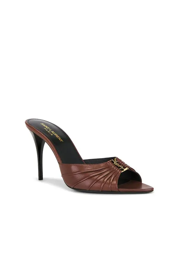 Saint Laurent Babylone Mule Sandal - Aesthetic Brown
