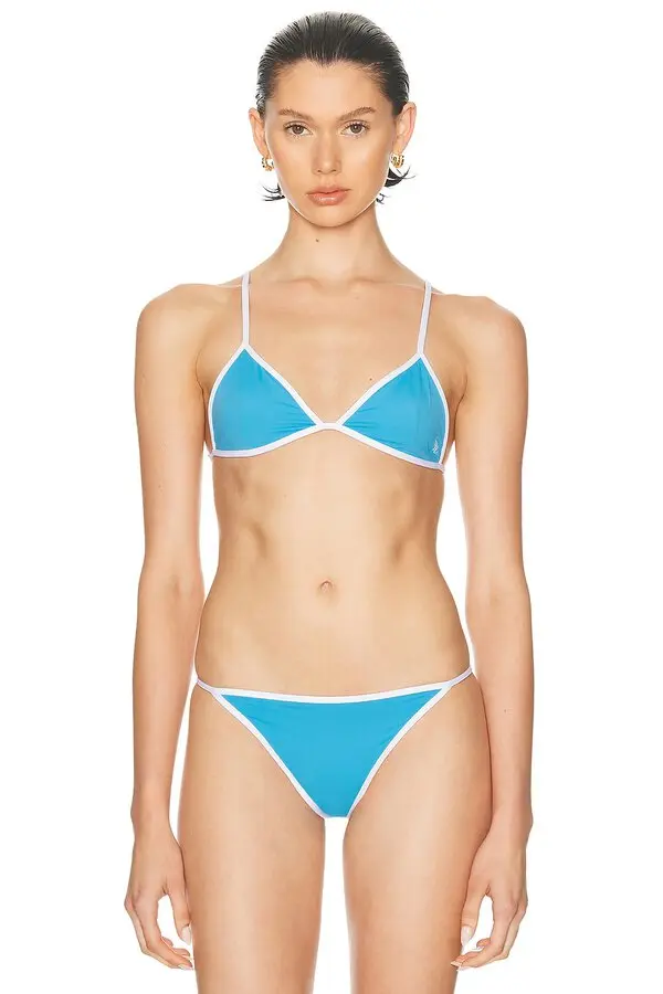 SPORTY & RICH Kate Bikini Top - Juniper