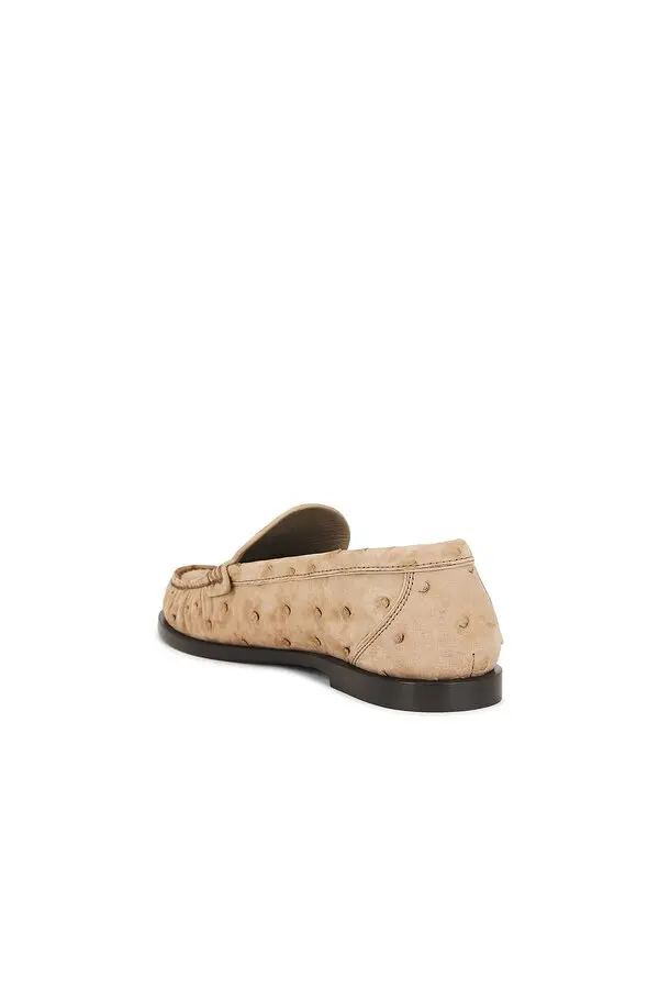 Saint Laurent Ostrich Leather Loafer - Light Tobacco