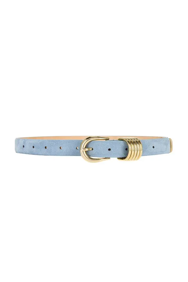 DEHANCHE Hollyhock Suede Belt - Powder Blue & Gold