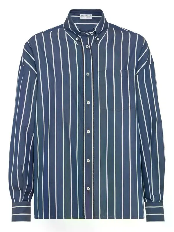 Brunello Cucinelli Striped Poplin Shirt